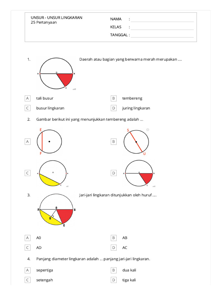 Unsur - Unsur Lingkaran | PDF | Metode & Bahan Ajar