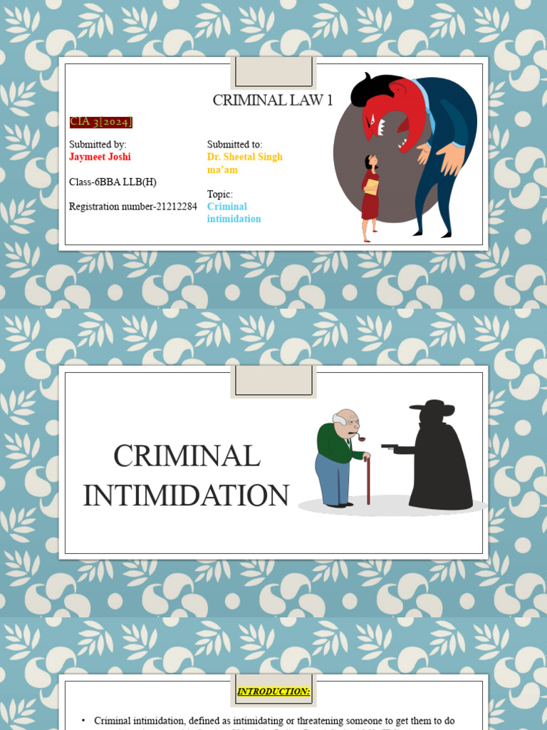 Cia 3 2024 | PDF | Intimidation | Crimes