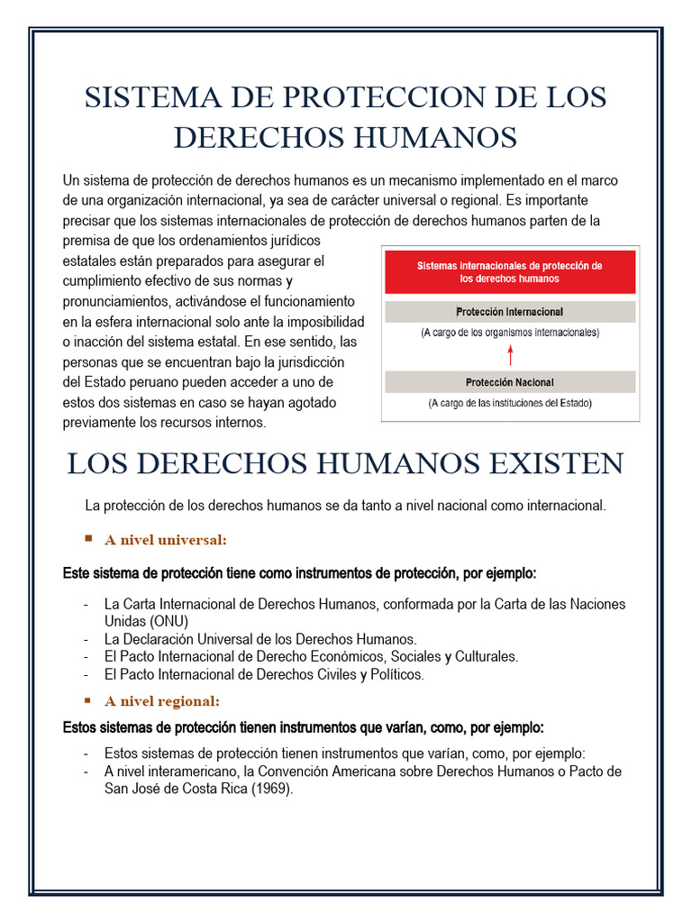 Sistema de Proteccion de Los Derechos Humanos | PDF | Naciones Unidas | Relaciones internacionales