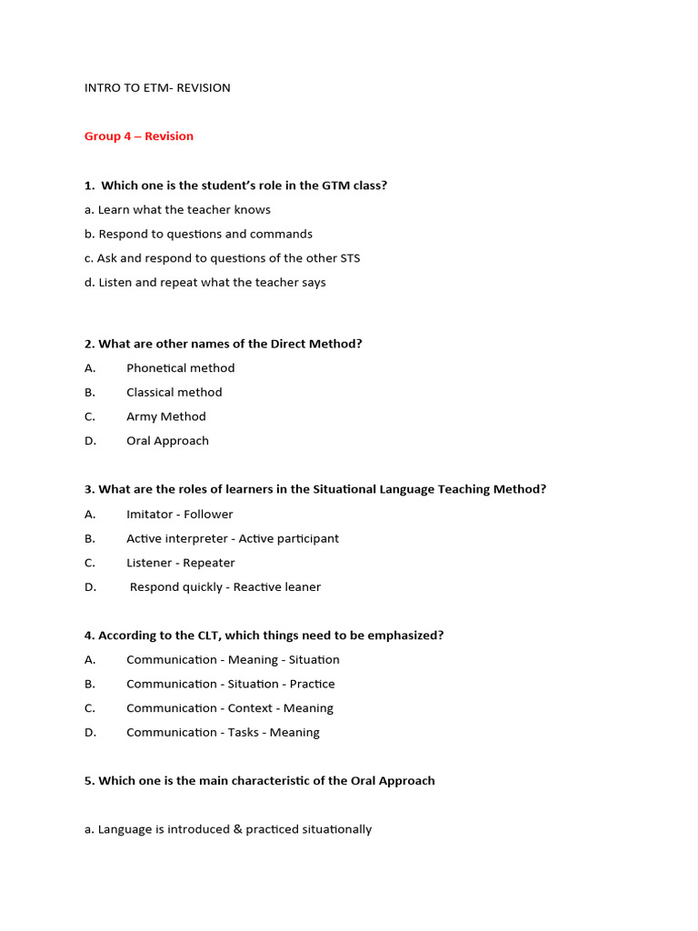 Etm - Student MCQs Design | Download Free PDF | Language Education ...