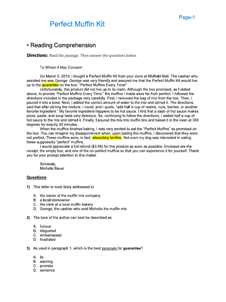 Perfect Muffin Kit | PDF