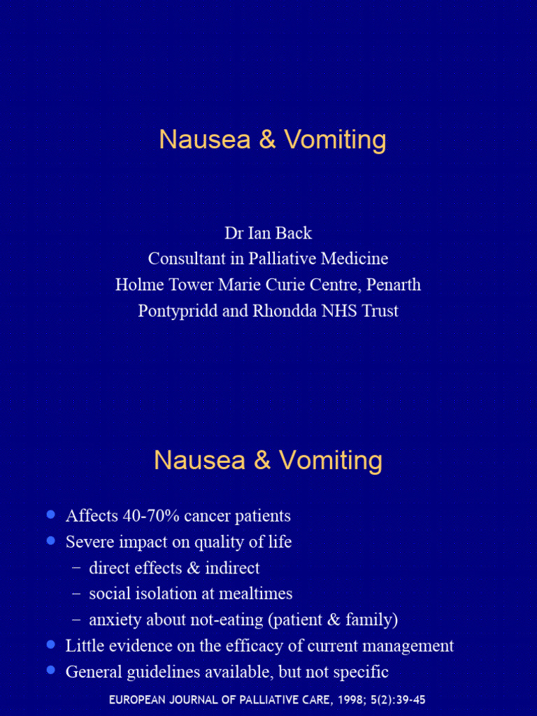 Nauseas y Vomitos | PDF | Nausea | Vomiting