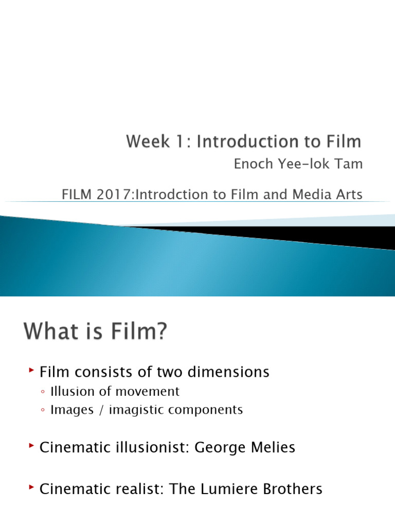 Week 1 - Introduction to Film | PDF | Cinematography | Imaging