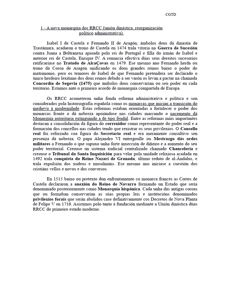 1 - A Nova Monarquía Dos RRCC | PDF