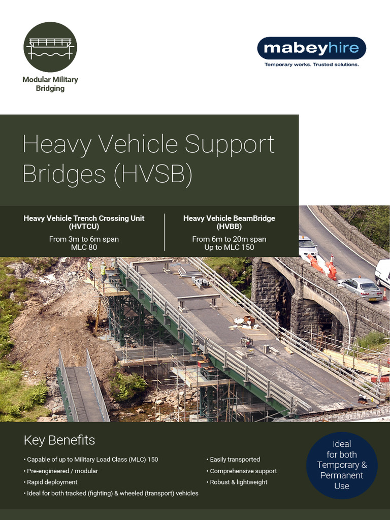 Heavy Vehicle Support Bridges Leaflet | PDF | Truck | Military