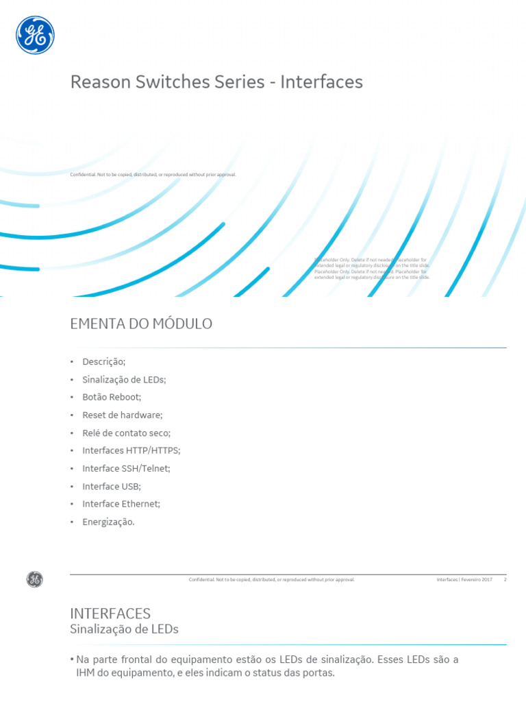 4-Modulo Interfaces Reason Switches Series PT R4 | PDF | USB | Comutador de rede
