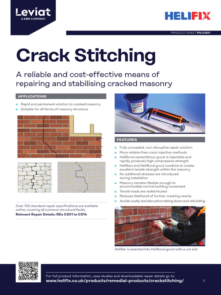Appendix B - Helifix Crack Bar Data Sheet | PDF | Fracture | Masonry