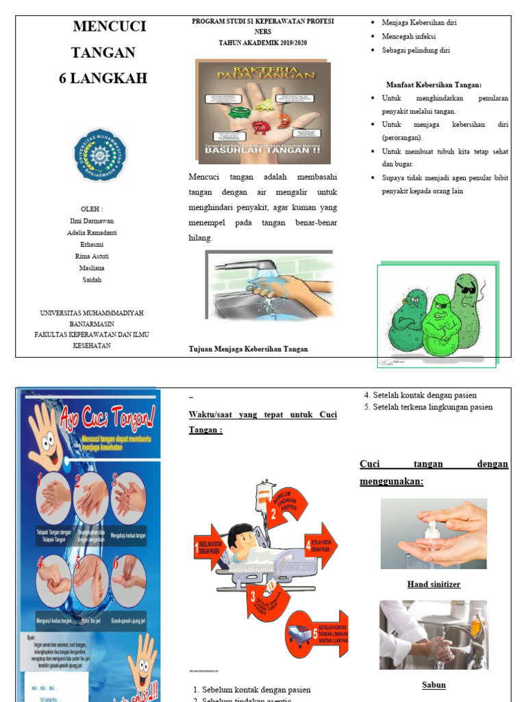 6 Langkah Cuci Tangan Efektif | PDF