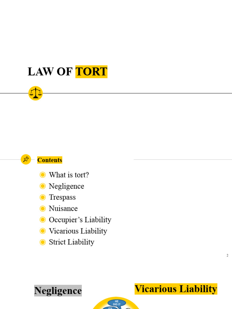 Law of Tort - Part 3 | PDF | Legal Liability | Strict Liability