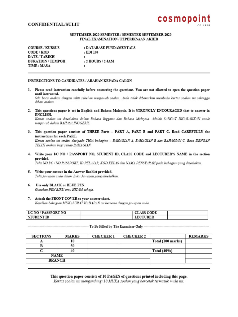 EDI 104 - Set B Question | PDF | Data Model | Computer Programming EDI 104 - Set B Question | PDF | Data Model | Computer Programming