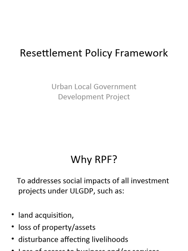 PPP Resettlement Policy Framework | PDF | Regulatory Compliance | Policy