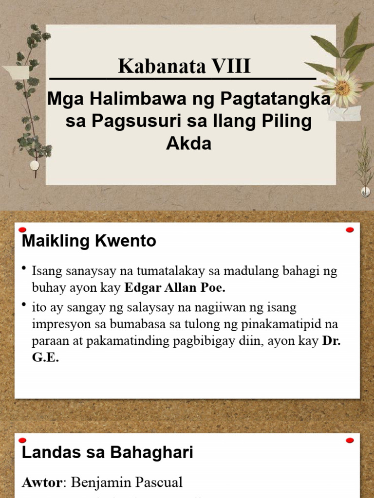 Pagtatangkang pagsusuri sa ilang piling akda | PDF