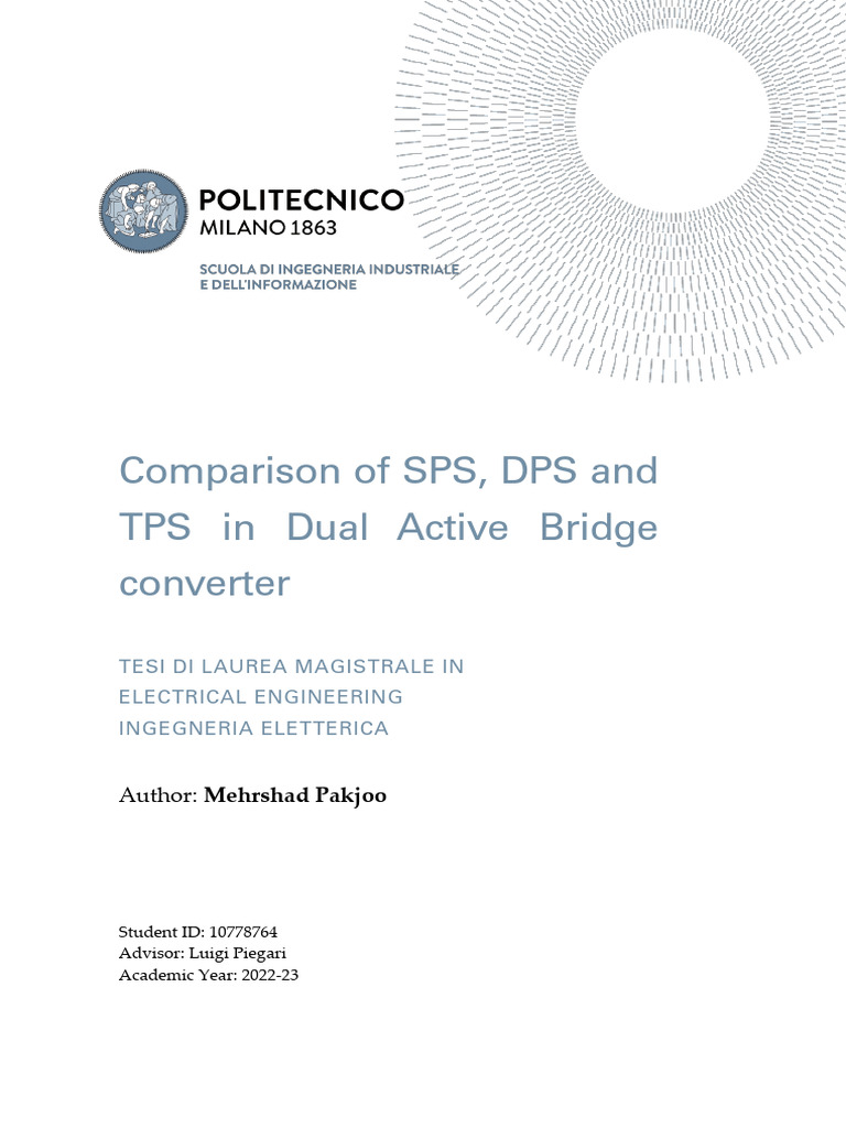 Comparison of SPS, DPS and TPS in DAB (很详细) | PDF | Transformer | Rectifier