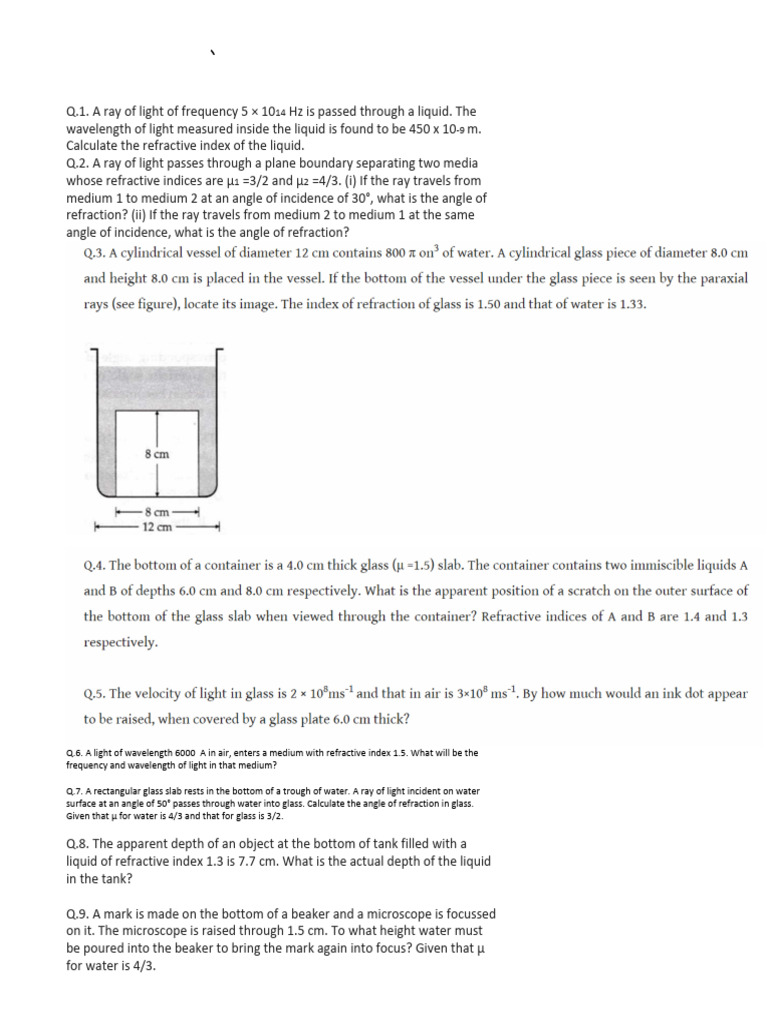 Class 12 Refraction | PDF