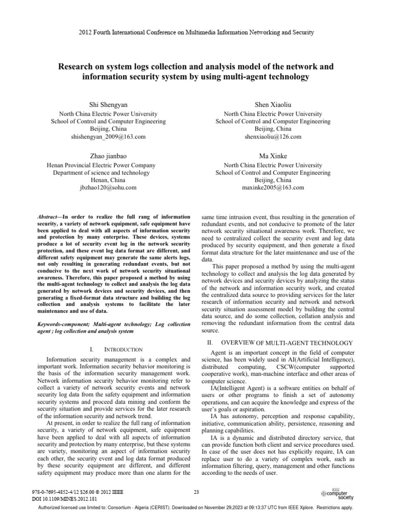 Research On System Logs Collection and Analysis Model of The Network ...