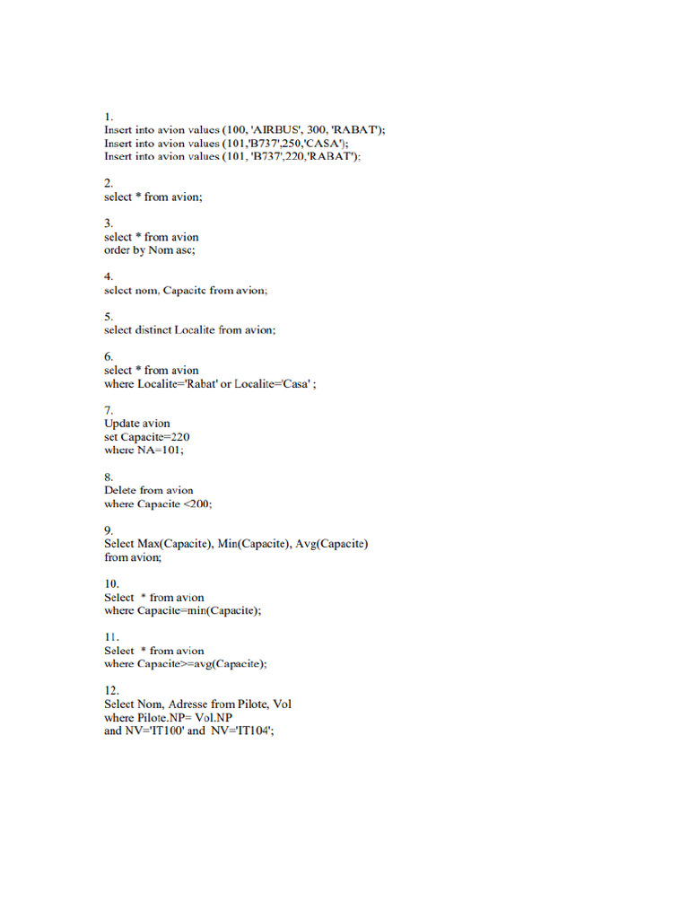 Exosql1 Corrige | PDF