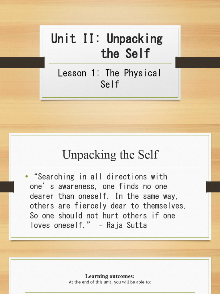 Unit II Lesson 1 The Physical Self 1 | PDF | Self Esteem | Self Concept