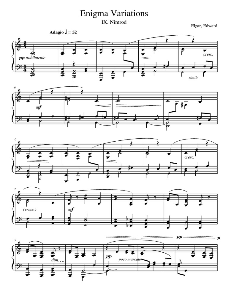 Enigma Variations | PDF | Compositions For Symphony Orchestra ...