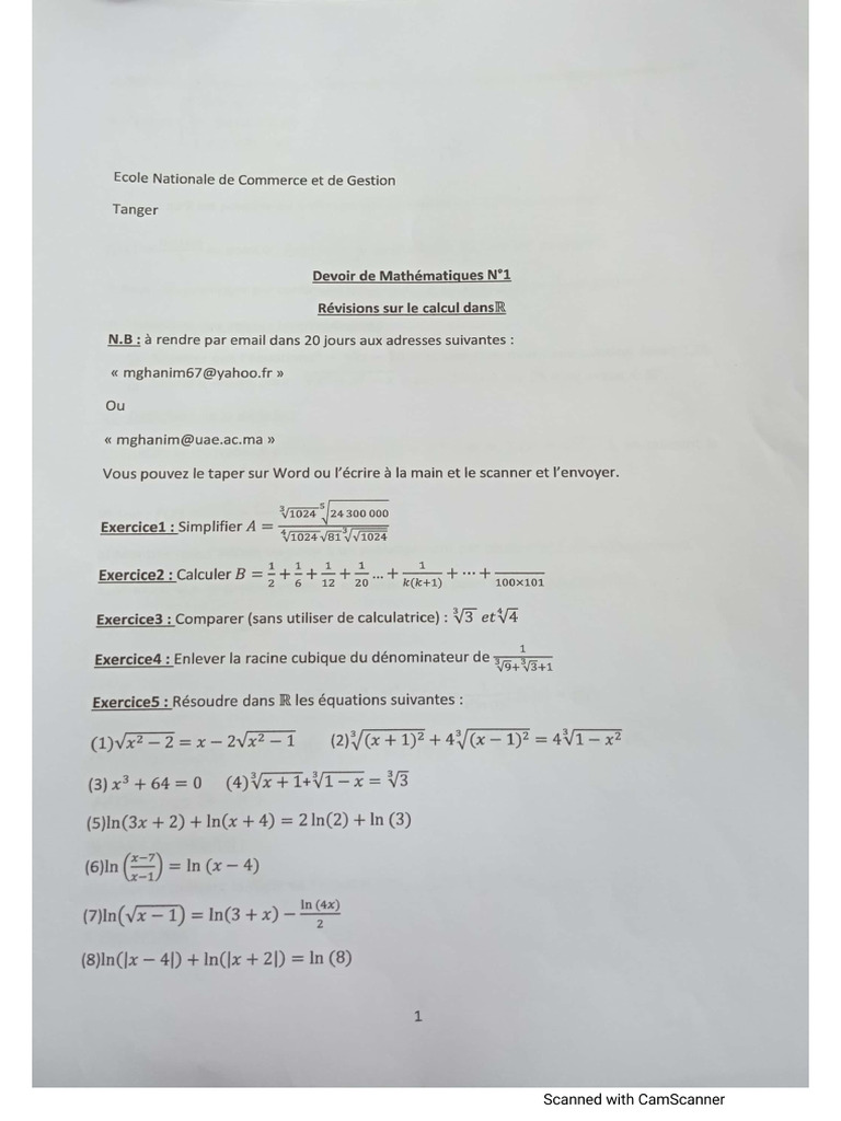 Devoir Maths | PDF