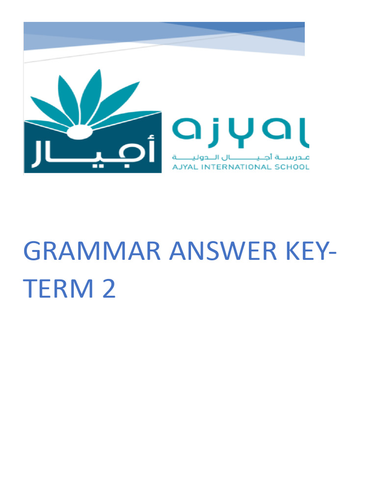 Grammar Answer Key-Term 2 | PDF | Grammatical Tense | Question