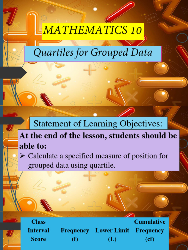 Quartiles For Grouped Data | Download Free PDF | Quartile | Frequency