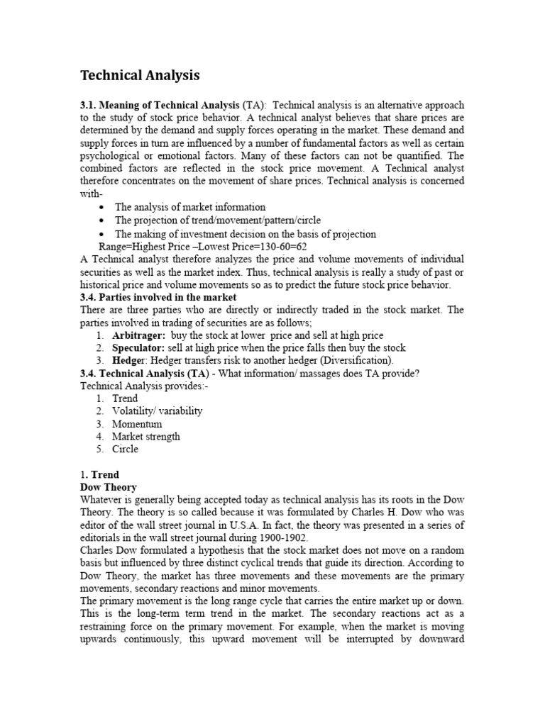 Technical Analysis Theory | Download Free PDF | Technical Analysis | Market Trend