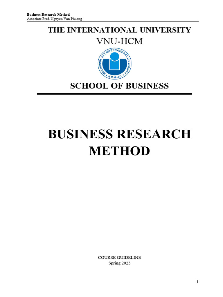 Nvphuong - Syllabus Spring 2023 - BRM | PDF | Methodology | Lecture