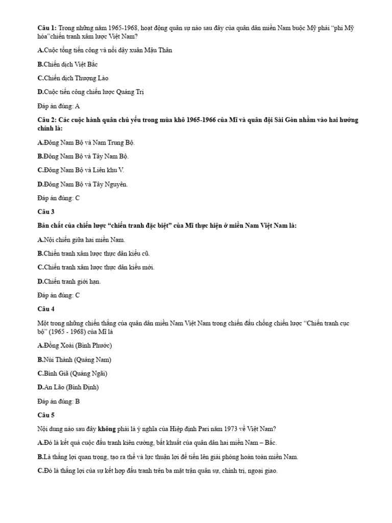 ÔN TẬP HKII LSVN | PDF