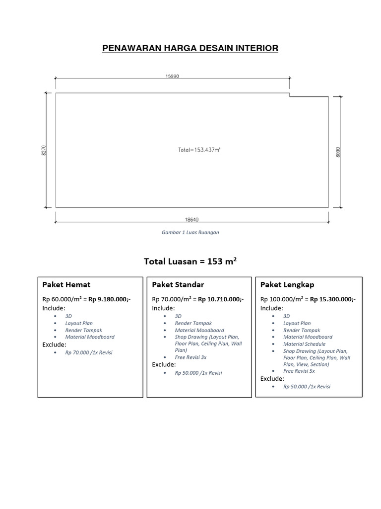 Penawaran Harga Desain Interior | PDF