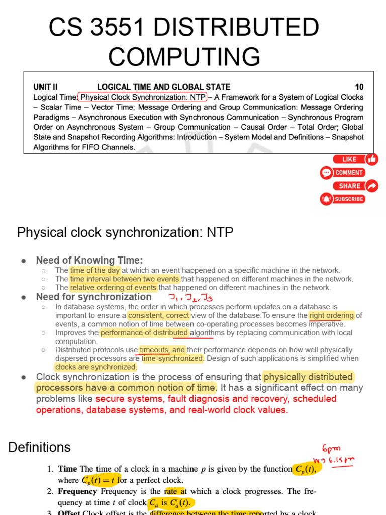 Unit 2 Part 1 | PDF | Distributed Computing | Time