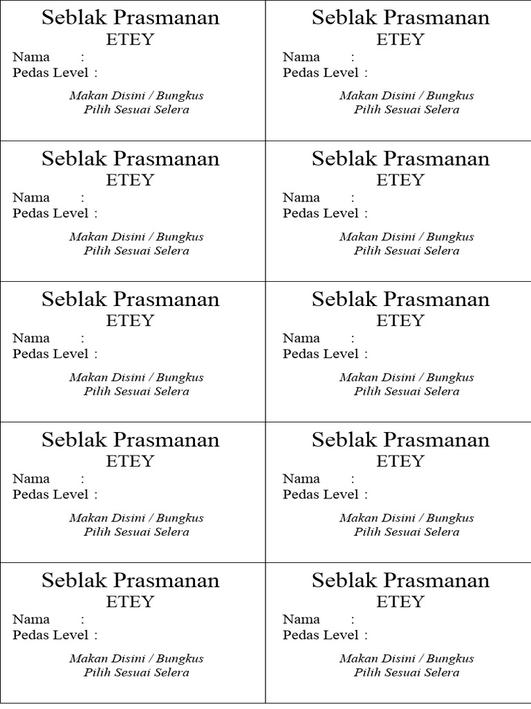 Seblak Prasmana | PDF