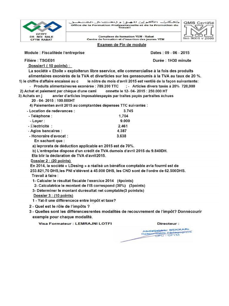 EFM Fiscalité e L'entreprise | PDF