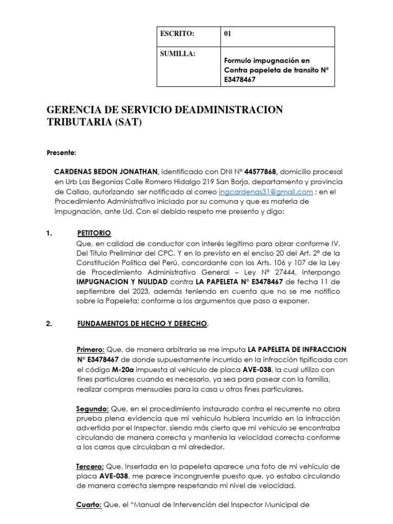 Impugnacion Sat 0000000000000000001 | PDF | Debido al proceso | Justicia