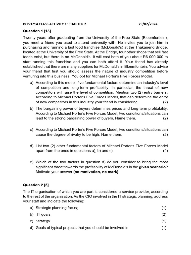 Bcis3714 Class Activity 1 Pdf Private Sector Economies 