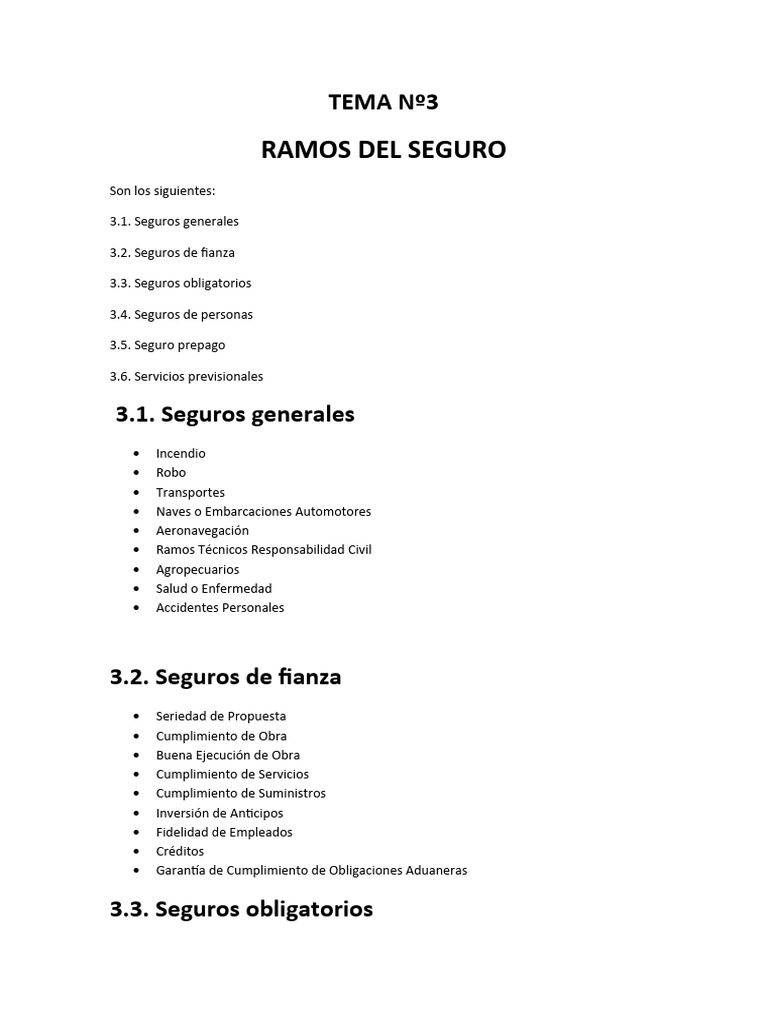Ramos y Tipos de Seguros Explicados | PDF | Seguro | Servicios financieros