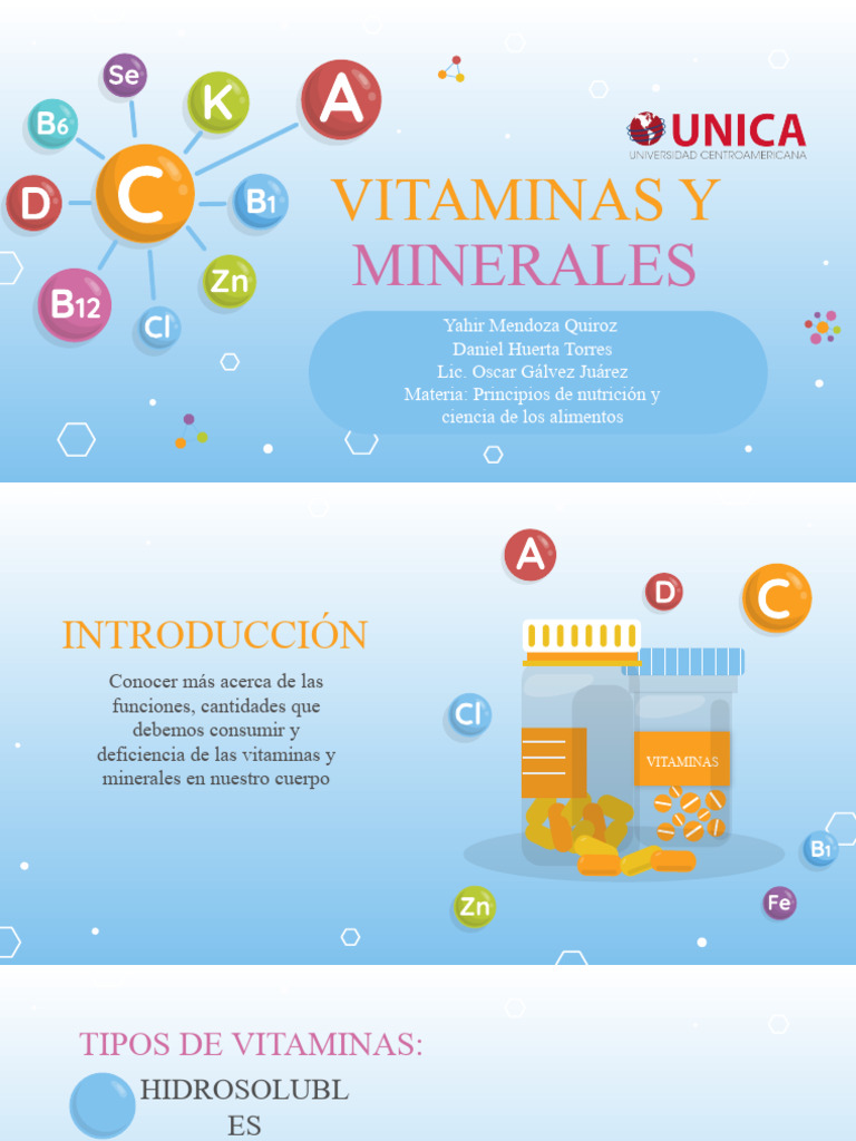 Funciones y Deficiencias de Vitaminas y Minerales | PDF | Vitamina ...