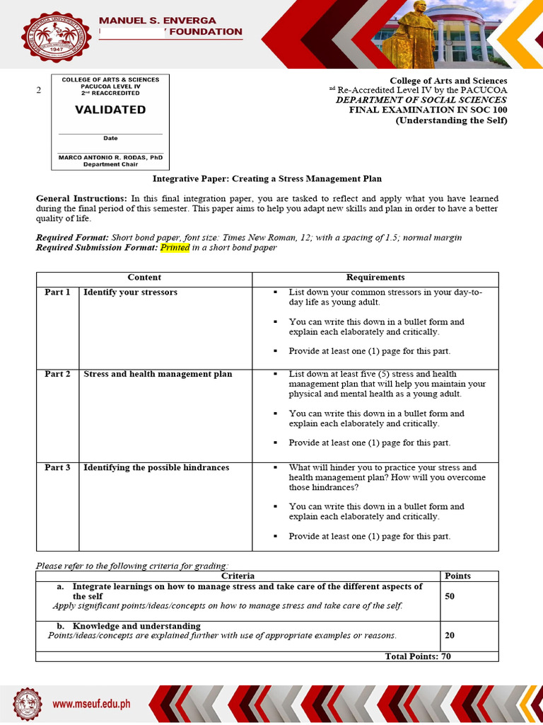 4 SOC100 Final Exam | PDF | Stress (Biology) | Procrastination