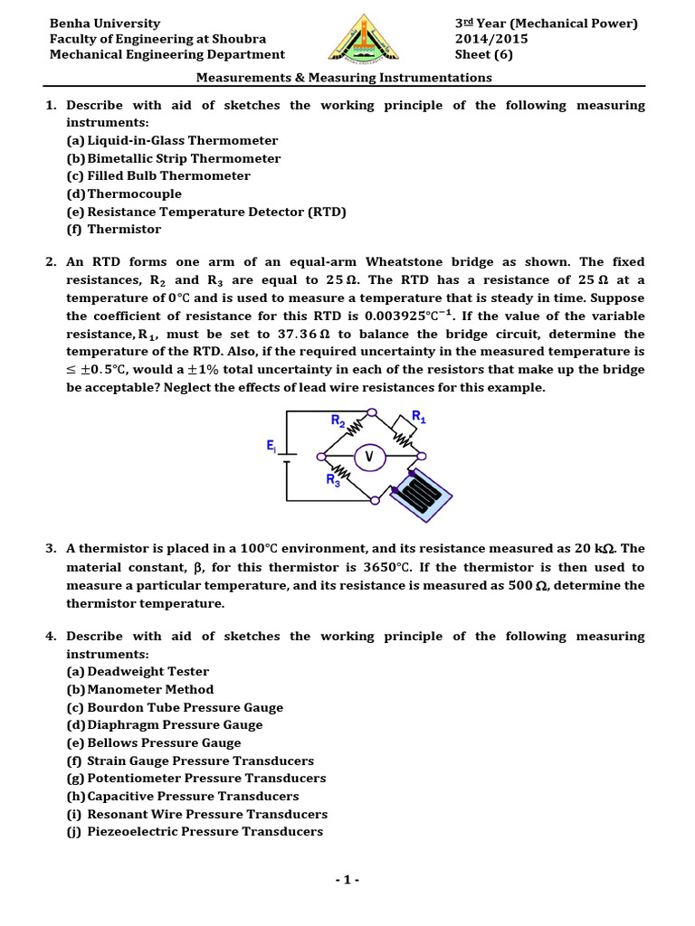 Measuring Instruments and Their Principles | PDF | Flow Measurement ...