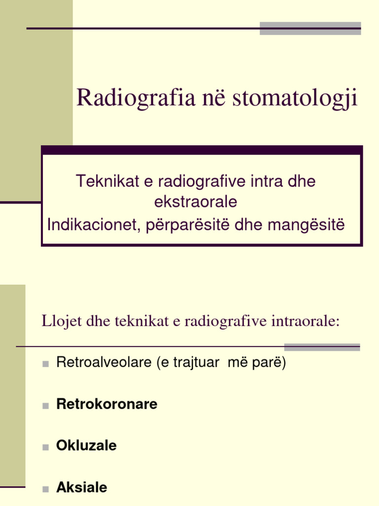 12 Ligjerata e XII Radiografitë Intra Dhe Ekstraorale | PDF