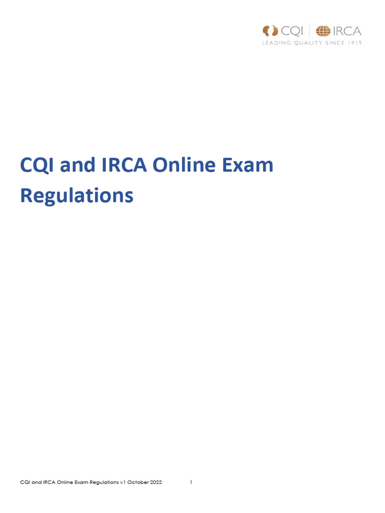 CQI Online Exam Rules & Conduct | PDF | Identity Document | Computing