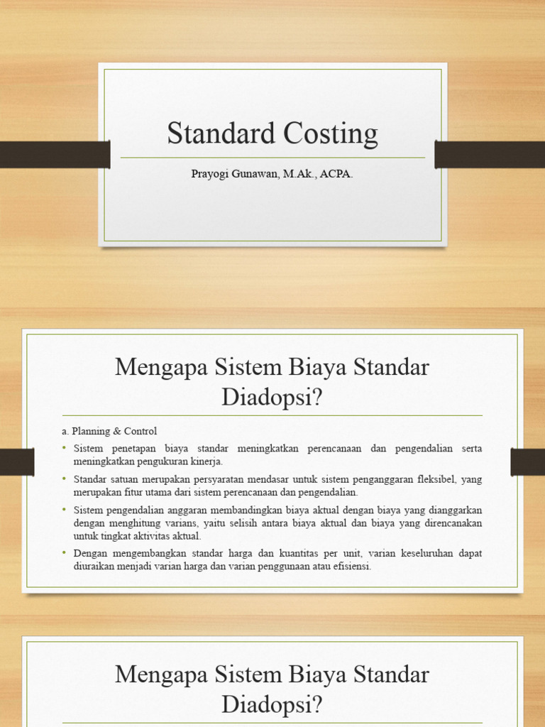 Sistem Biaya Standar: Analisis Varians | PDF | Bisnis | Pengelolaan ...