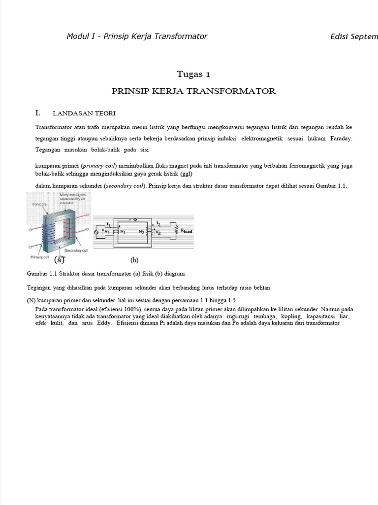PDF Modul 1 Prinsip Kerja Transformator | PDF