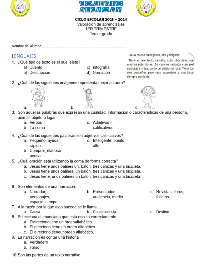 examen | PDF | Narración