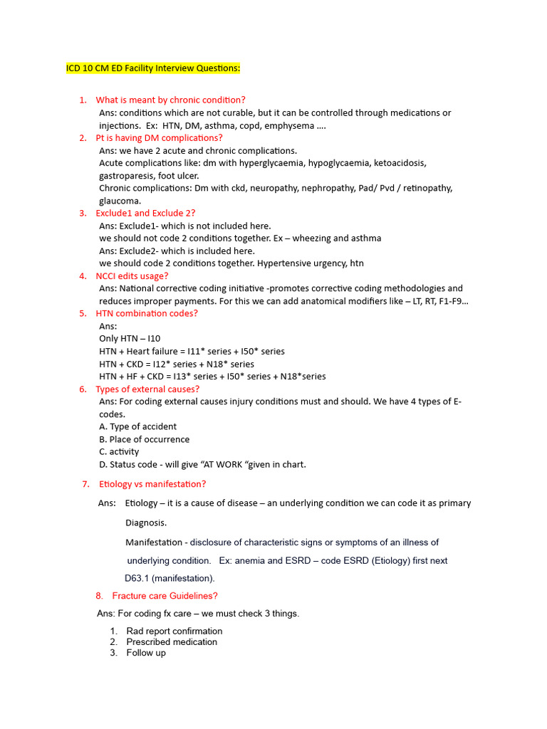 ED Facility Coding Interview Insights | PDF | Sepsis | Surgical Suture