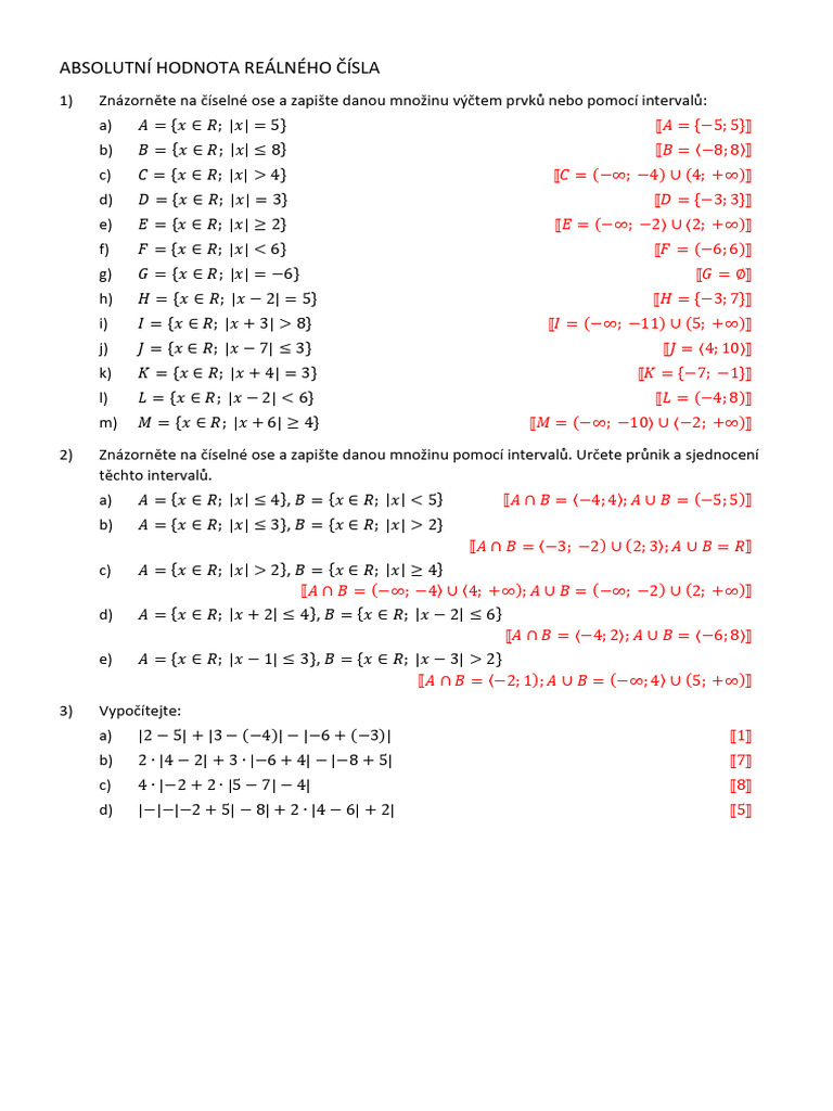Absolutni Hodnota Realneho Cisla | PDF