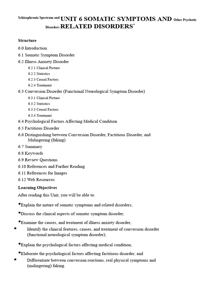 Unit 6 | PDF | Mental Disorder | Anxiety Disorder