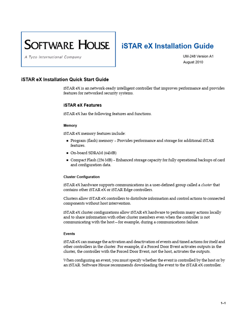 Software House Istar Ex | PDF | Power Supply | Backup