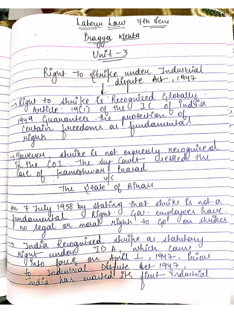 Labour Law Unit 3 | PDF