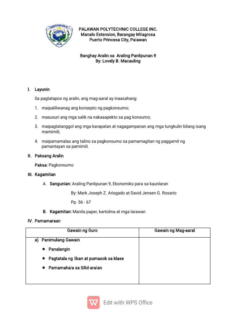 Detailed Lesson Plan | PDF