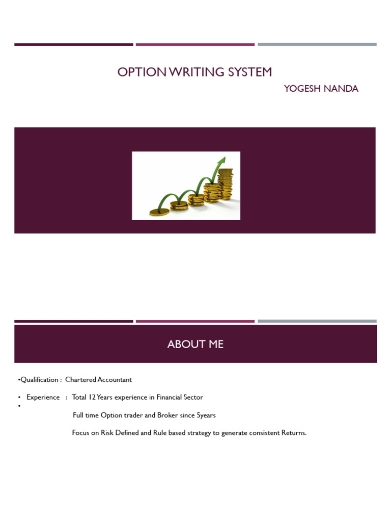 Option Writing Webinar | PDF | Option (Finance) | Derivative (Finance)